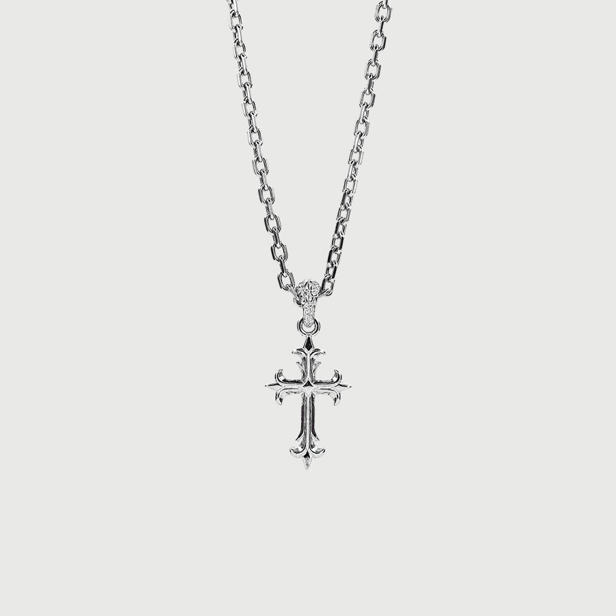 Lox and Chain Small Gothic Cross Necklace – FORTS
