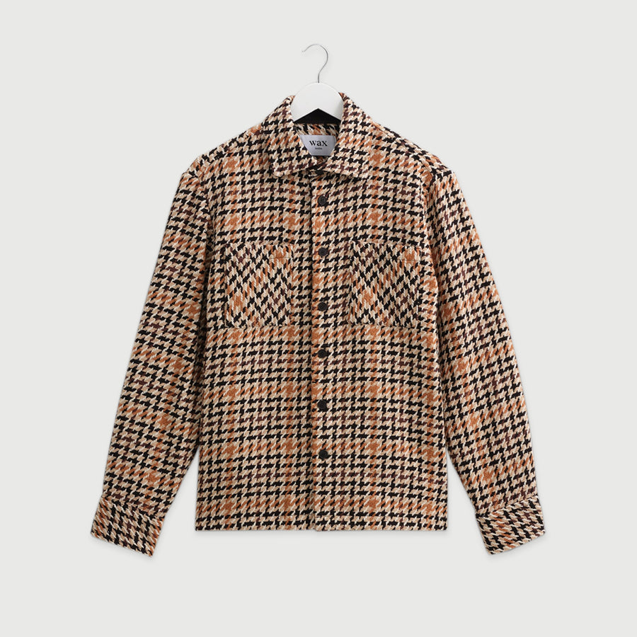Wax London Houndstooth-Weave Whiting Overshirt - 'Natural' – FORTS